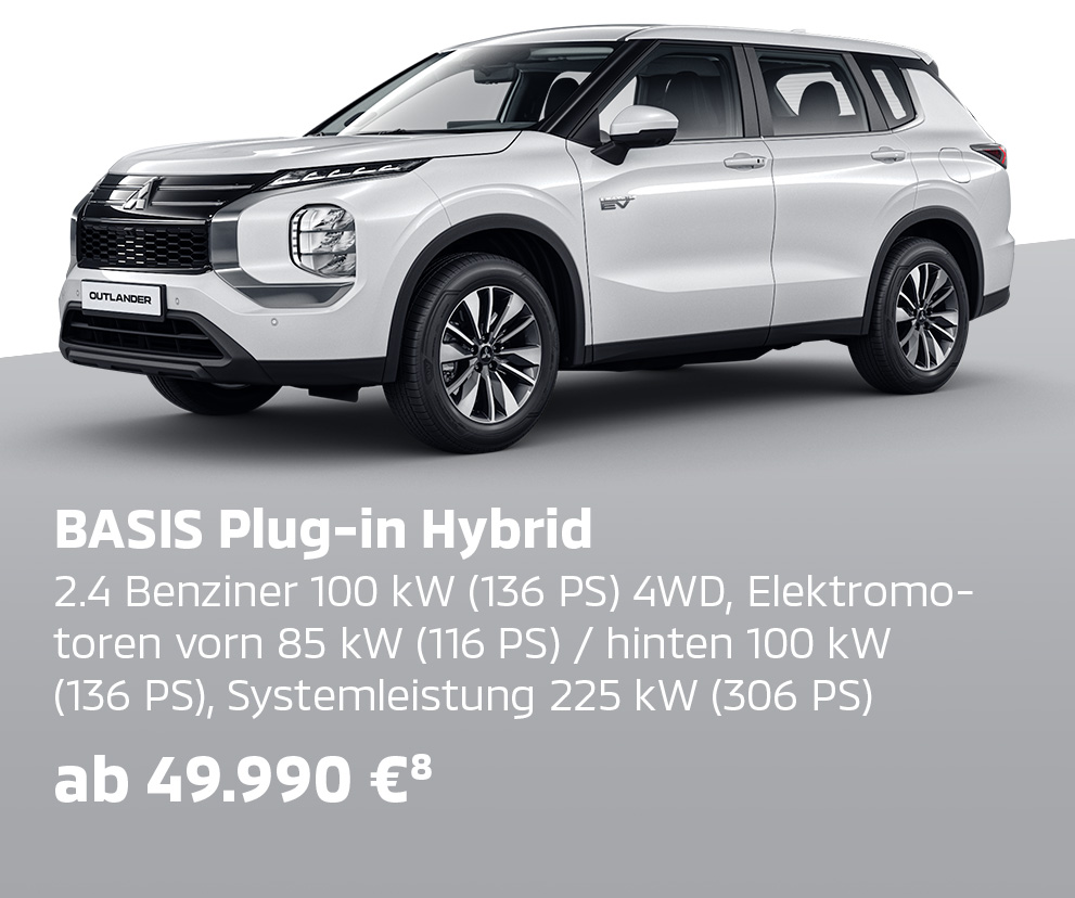 Der neue Mitsubishi Outlander Plug-in Hybrid – Varianten & Preise